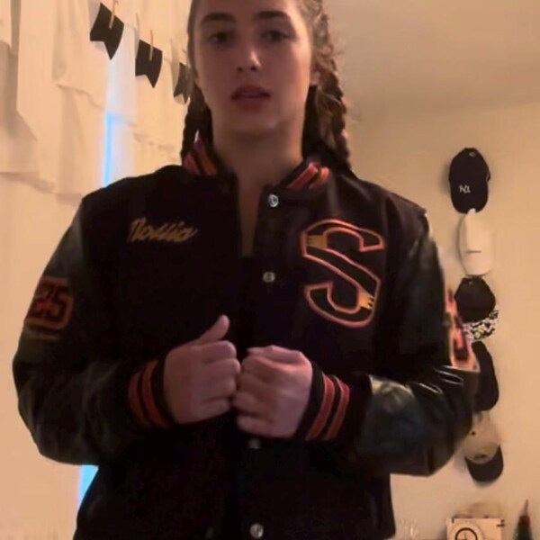 Women Letterman Jacket Varsity Jacket Baseball Bomber School Collage ...