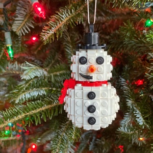 Snowman Christmas Ornament Kit - 100% Authentic New LEGO® Bricks - Etsy