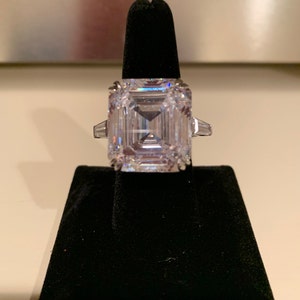 Elizabeth Taylor Ring for Women 925 Sterling Silver 35ct Asscher ...