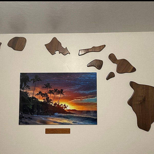 Wooden Hawaiian Island Wall Art, Hawaiian Island Wall Decor, Wooden ...
