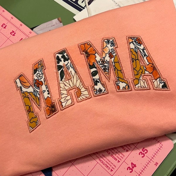 Mama Applique Embroidery Machine Sign Design Satin Stitch Mother's Day ...