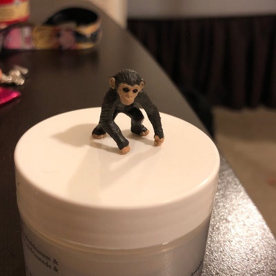Tiny Chimpanzee Figurine Soft Plastic Monkey for Fairy Garden, Diorama ...