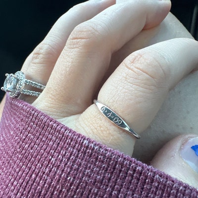 Custom Skinny Name Ring Personalized Stackable Rings in Sterling Silver ...