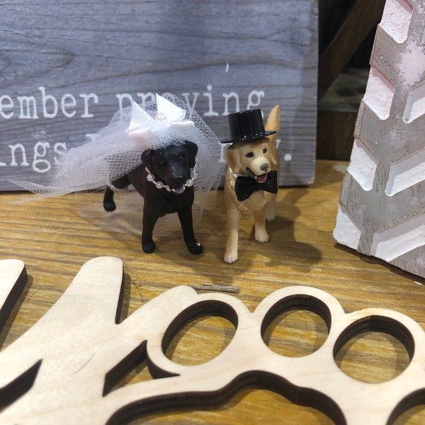 Golden Retriever-dog-bride-groom-wedding-animal-cake Topper-4 Inch-6 ...