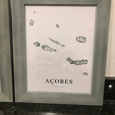 Azores Map Print, Açores Portugal Road Map Poster, São Miguel Pico ...