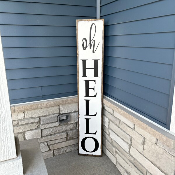 Oh Hello | Porch Sign | Welcome Sign | Farmhouse Porch Decor | Front ...