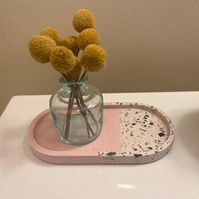 White and Sage Wavy Terrazzo Tray, Sage Green and White Tray, Sage ...