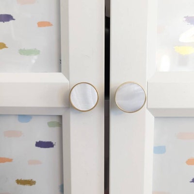 Mid-century Modern Solid Brass Cabinet Knob in Brushed Brass Gold for ...