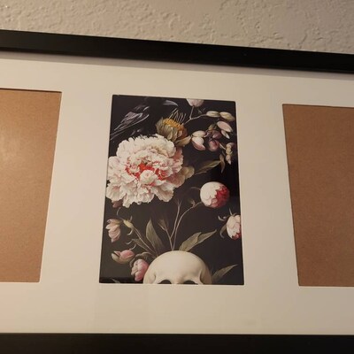 Dark Floral Crow Still Life Downloadable Art Print Rose, Skull, Autumn ...