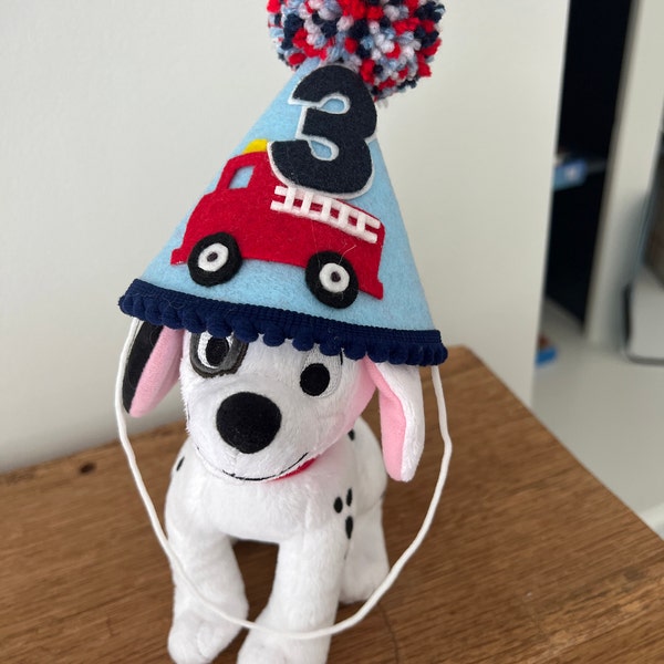 Boy Firetruck Birthday Party Hat - Boy 1st Birthday Fire Truck Hat ...