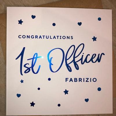 Congratulations Officer Card, Personalised New Job Card, Qualified ...