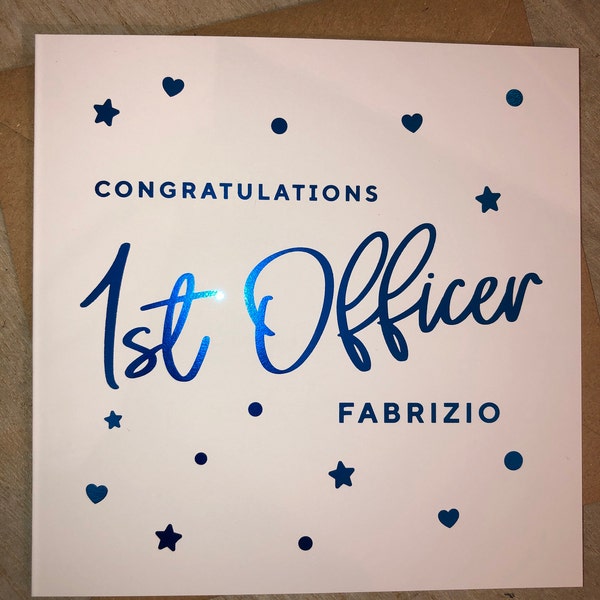 Congratulations Officer Card, Personalised New Job Card, Qualified ...