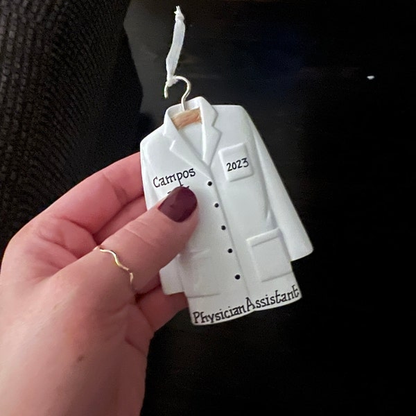 White Lab Coat Personalized Christmas Ornament- Nurse, RN, Lab ...