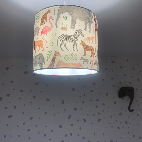 Safari Lamp Shade Elephant Giraffe Home Decor Ocean Lampshade Table ...