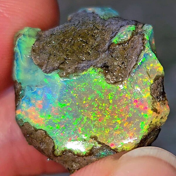 Opal Rough Gemstone, Natural Ethiopian Opal Welo Fire Crystal Opal ...