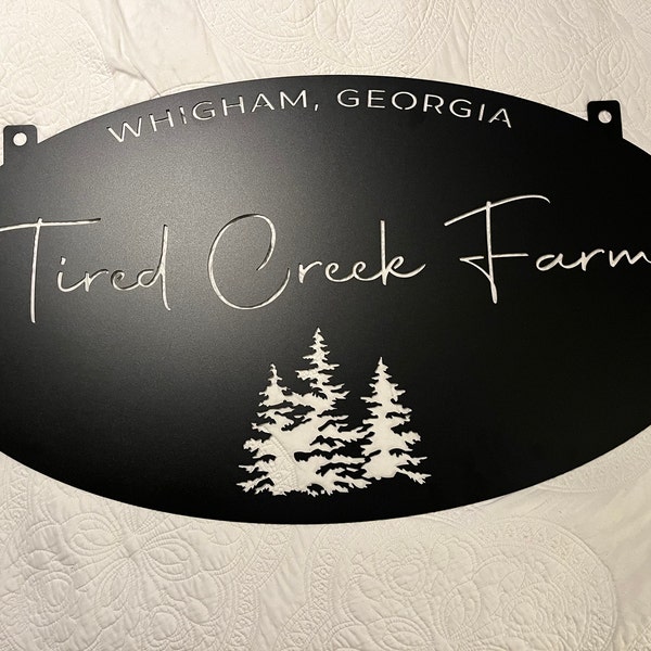 Oval METAL Evergreen SIGN ,personalized Metal Sign, Personal Door Sign ...