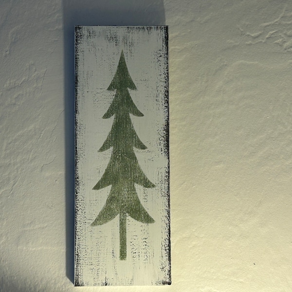Rustic Farmhouse Christmas Tree Sign, Vintage Style Wood Sign ...