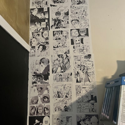 1250 Anime Manga Panels Wall Collage Kit Anime Black & White Collage ...