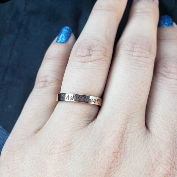 Personalized Ring for Women Engraved Ring Custom Ring Anniversary Gift ...