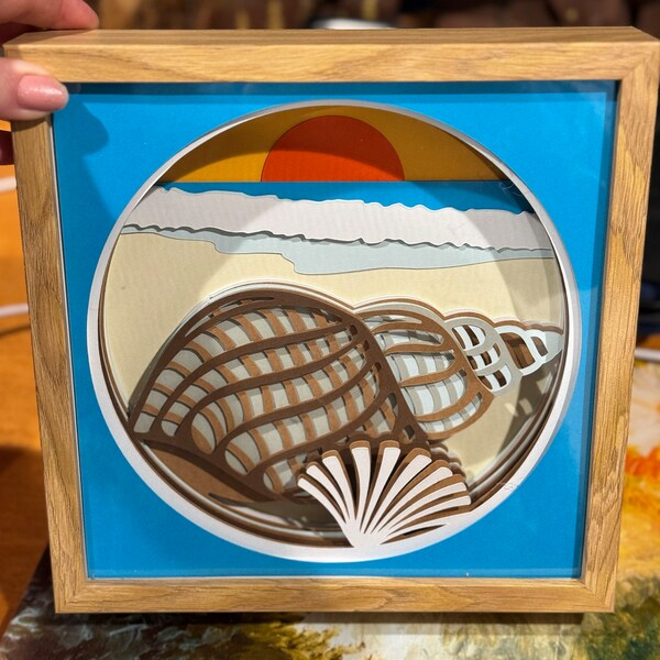 3D SEASHELLS on BEACH SVG - Layered Shadow Box Svg - for Cricut - for ...