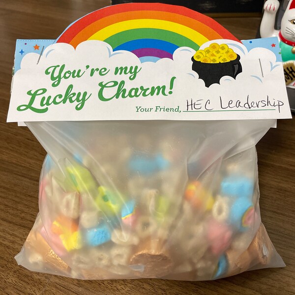 St. Patrick's Day Treat Bag Toppers, Printables, Rainbow Seeds, Lucky ...