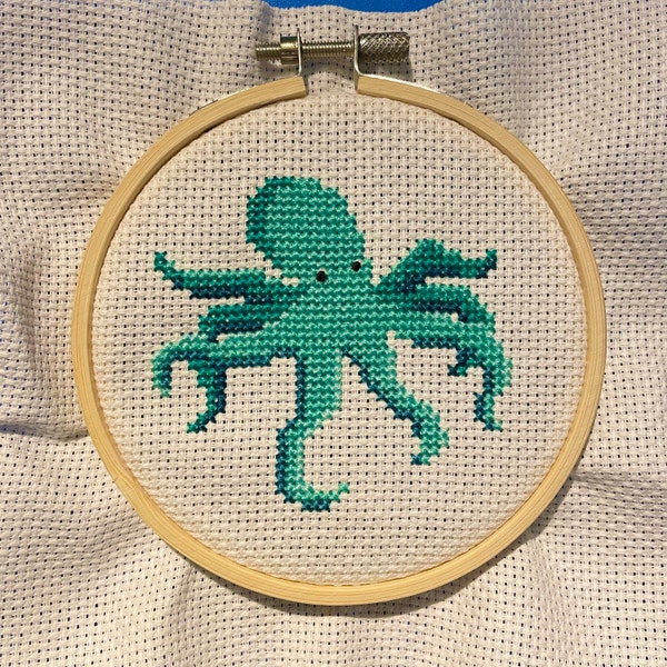 Octopus Cross Stitch Kit - Beginners Cross Stitch Kit - Mini Cross ...