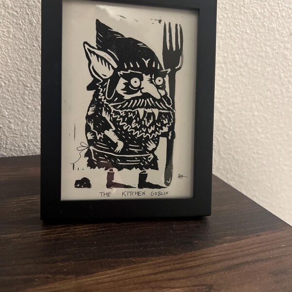 The Kitchen Goblin, Goblin Print, Kitchen Print, Weird Wall Art, Occult ...