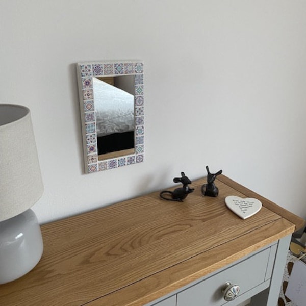 LOVELY Decorative Mirror, MOSAIC, Moroccan Tiles, HANDMADE, Small ...