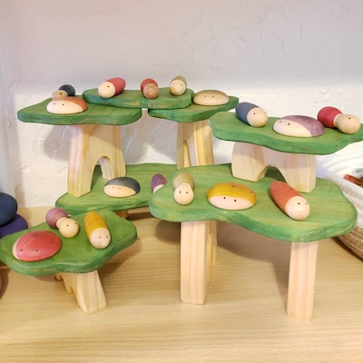 Tree Building Blocks Montessori Inspired Wooden Toy, Toddler Blocks ...