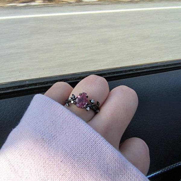 Gothic Amethyst Couple Rings His and Hers Ring Set Vintage Amethyst ...