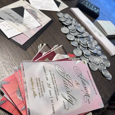 Personalized Wedding Invitation Acrylic Suite, Clear Wedding Invite ...