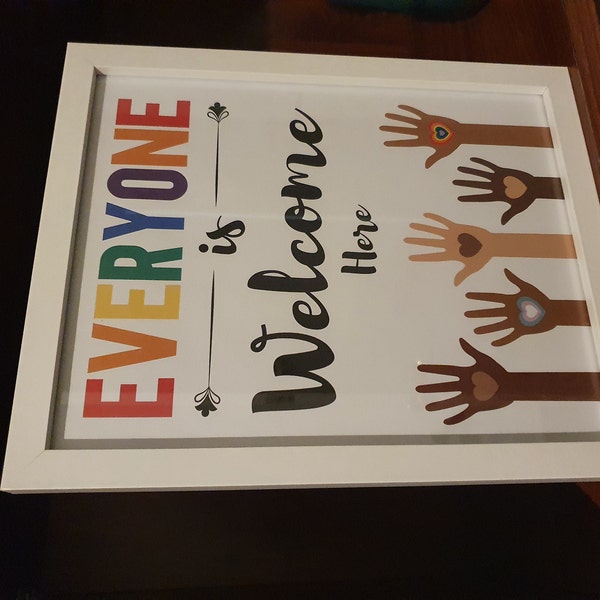 Everyone is Welcome Inclusive Equality Wall Art Classroom Poster ...