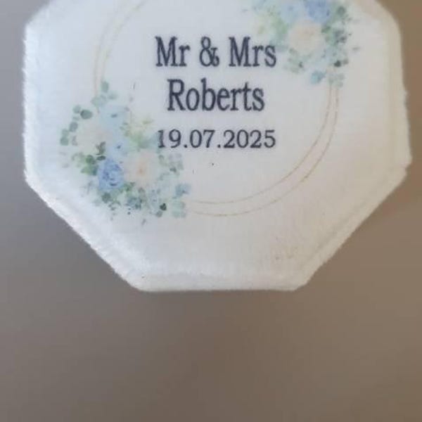 Personalised Wedding Ring Box, Velvet Emerald Green Ring Box, Double ...