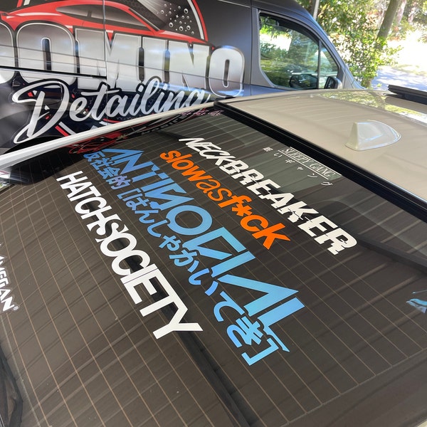 Hatch Society Windshield Decal Car Sticker Banner JDM Vinyl Graphics ...