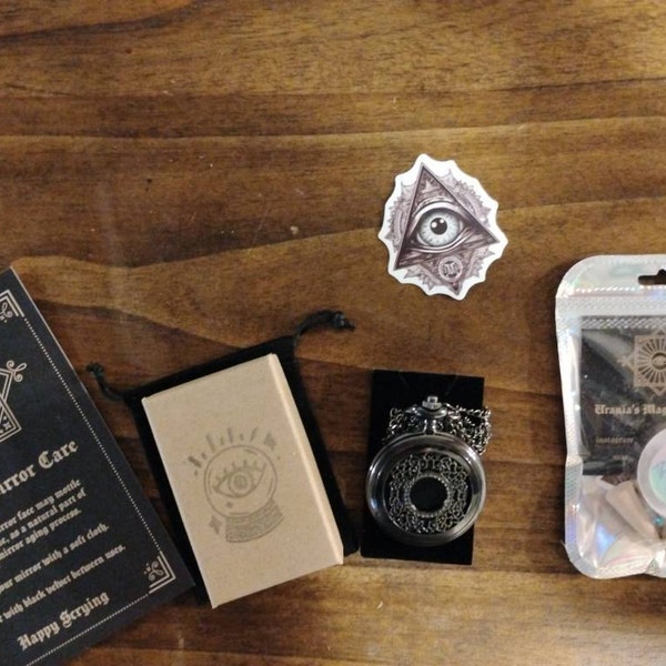 Foresight Scrying Mirror. Acrylic Face. Pocket Black Scrying Mirror ...