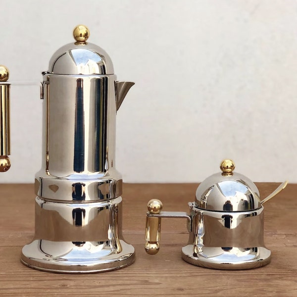 RARE Vintage Espresso Maker, in Black Aluminum With Removable Ceramic ...