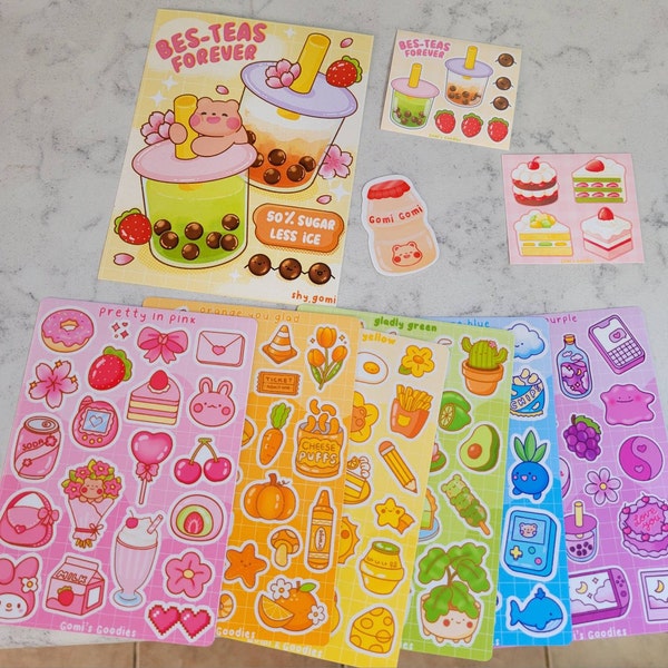 Colour Series | Matte Sticker Sheet - Cute Stationary - Kawaii Sticker ...
