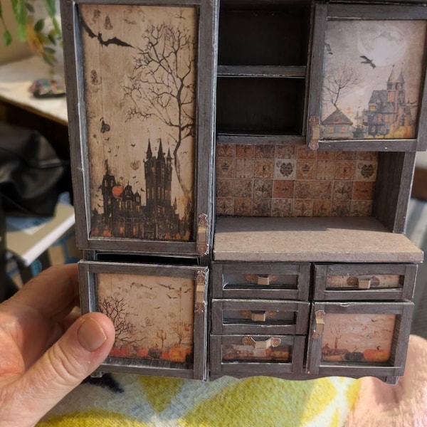 Halloween Miniature Paper Kitchen Set – DIY Printable Furniture Craft ...