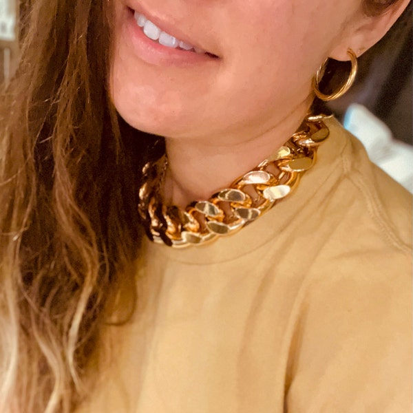 Wide Leather Large O Ring Choker Necklace Gift for Her - Etsy