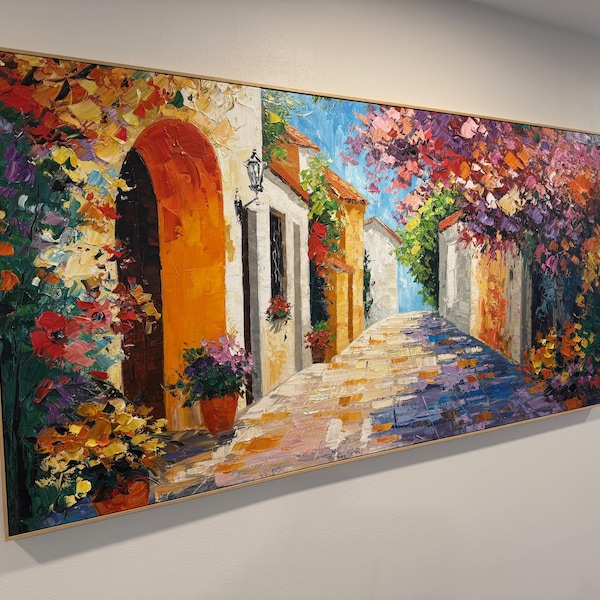 Canvas Wall Art Abstract Greek Wall Art Large Colorful 3d Texture Wall ...