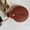 Custom Leather Circle Keychain. Monogrammed Personalized Full Grain ...