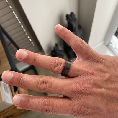 Walnut and Canadian Maple Ring Wedding Ring Red and Green Ring Wood ...