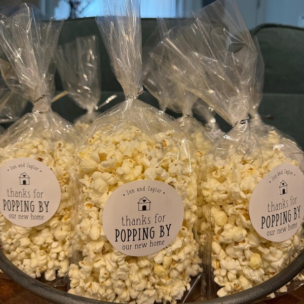Thanks for Popping By, Housewarming Party Favors, Personalized Popcorn ...