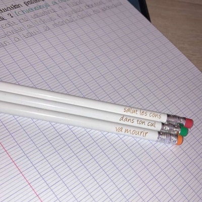 Set of 3 French Message Pencils by Decartonetdetoiles - Etsy