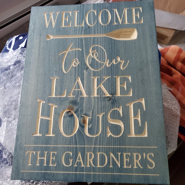 Personalized Engraved Welcome to Our Lake House Oar Sign - Etsy
