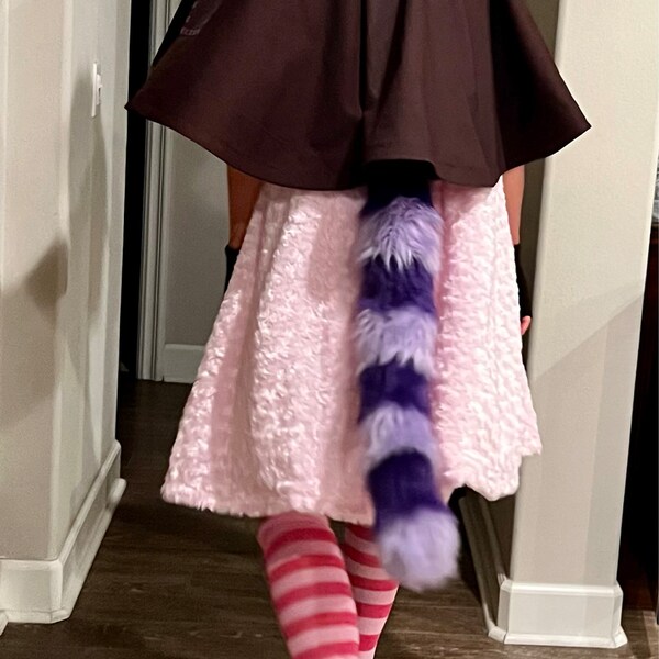 Purple Cat Tail Faux Fur Kitty Tail With Lavender and Dark Purple ...