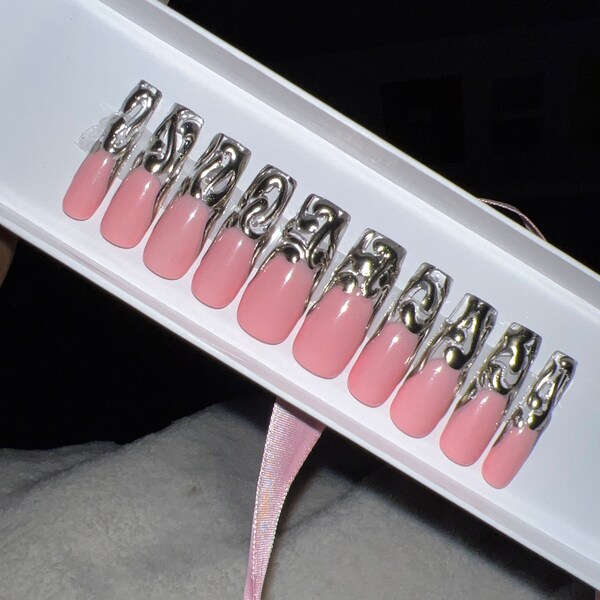 Silver Chrome Lux French Tip Set - Etsy