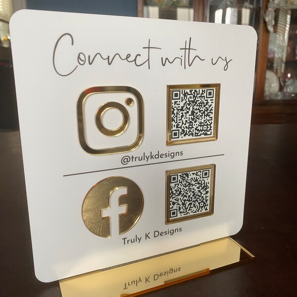 Multi QR Code Business Instagram Facebook Social Media Sign | Salon ...