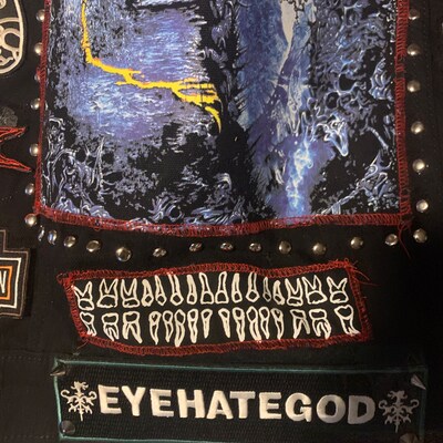 Teeth Patch, Print on Black Cotton Canvas, Occult Patch, Jaw Patch ...