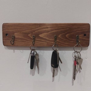 Rustic Wood Mexican Style Shelf With Key Hooks Hand Painted Mexican ...